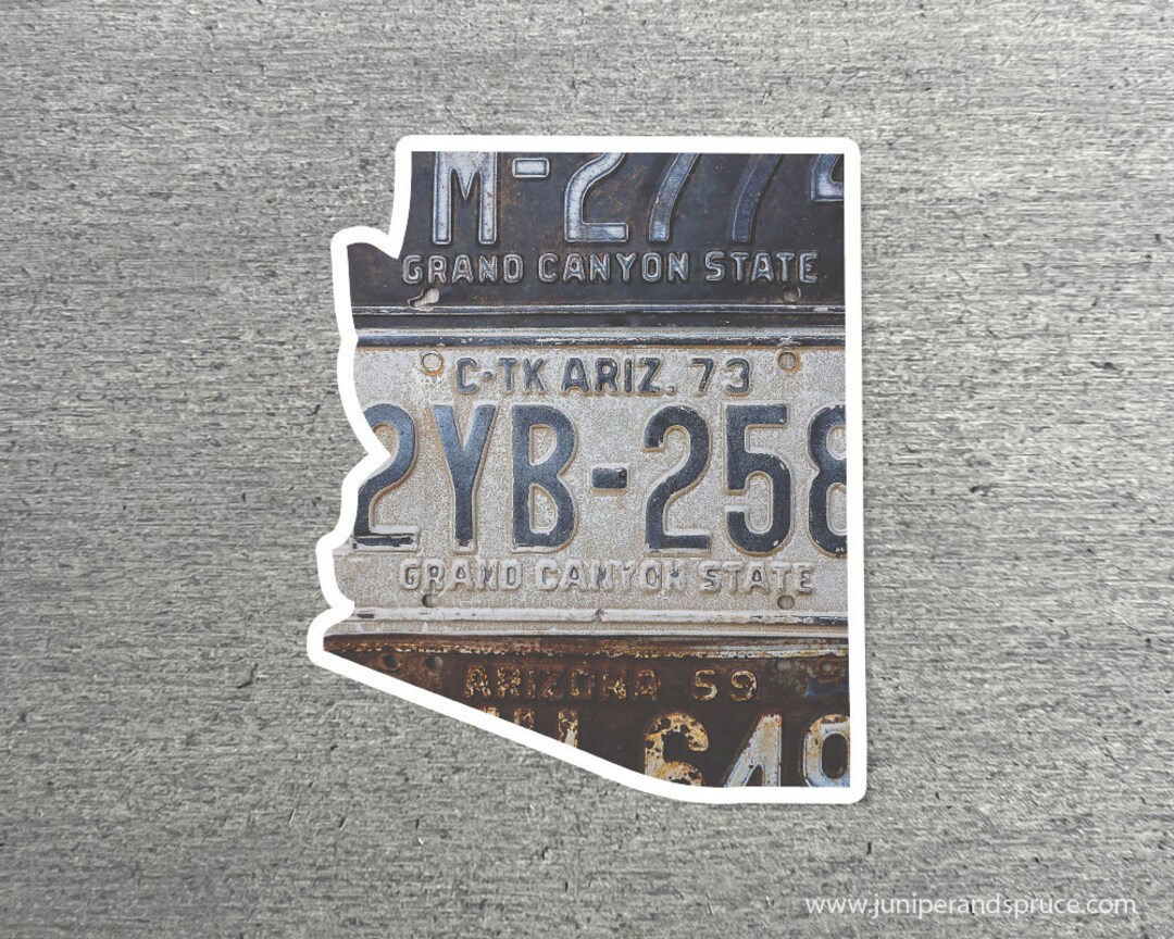 Arizona Vintage License Plate Sticker Waterproof Arizona Road Trip ...