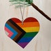Inclusive Pride Heart Ornament LGBTQ Rustic Wood Love Engraved Laser ...