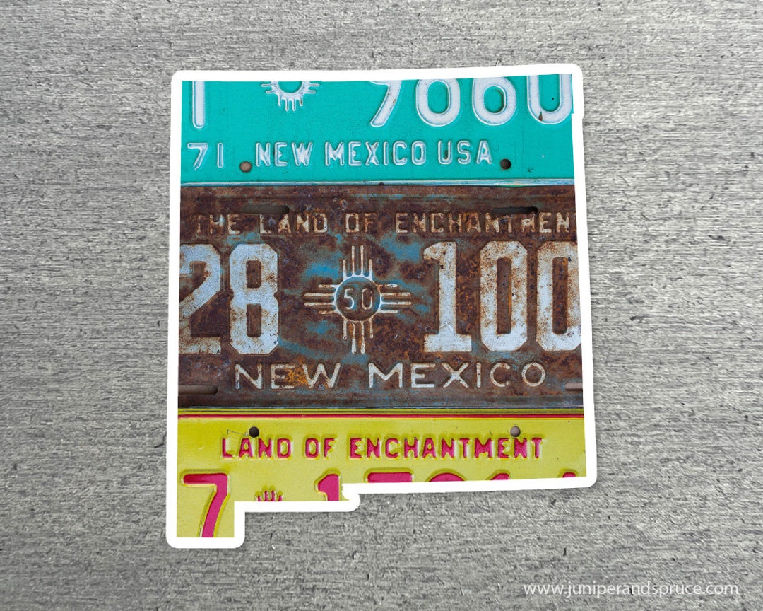 New Mexico Vintage License Plate Sticker Waterproof New Mexico Road ...
