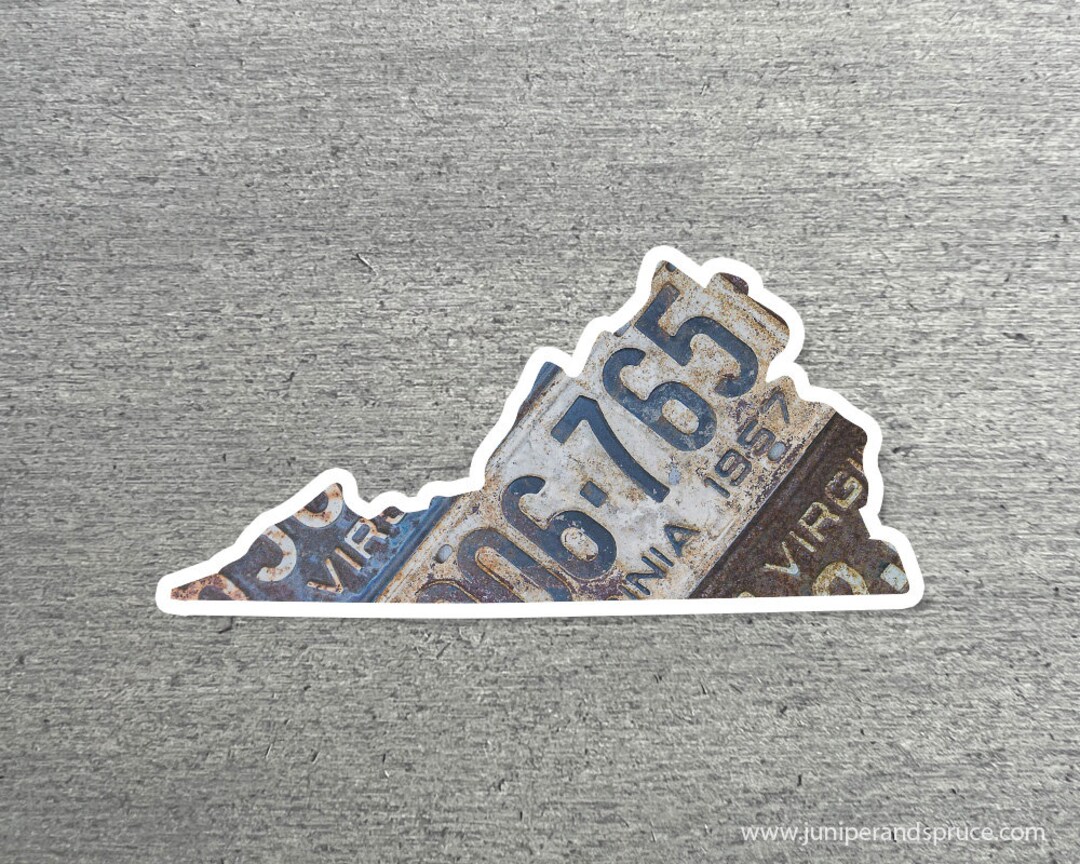 Virginia Vintage License Plate Sticker Waterproof Virginia Road Trip ...