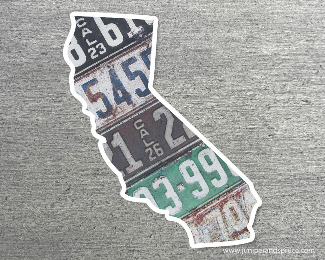 California Vintage License Plate Sticker Waterproof California Road ...