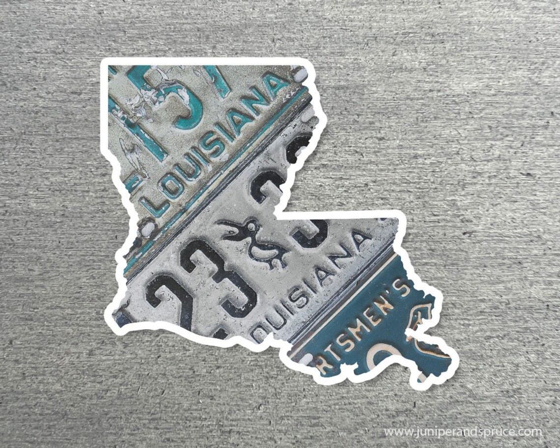 Louisiana Vintage License Plate Sticker Waterproof Louisiana Road Trip ...