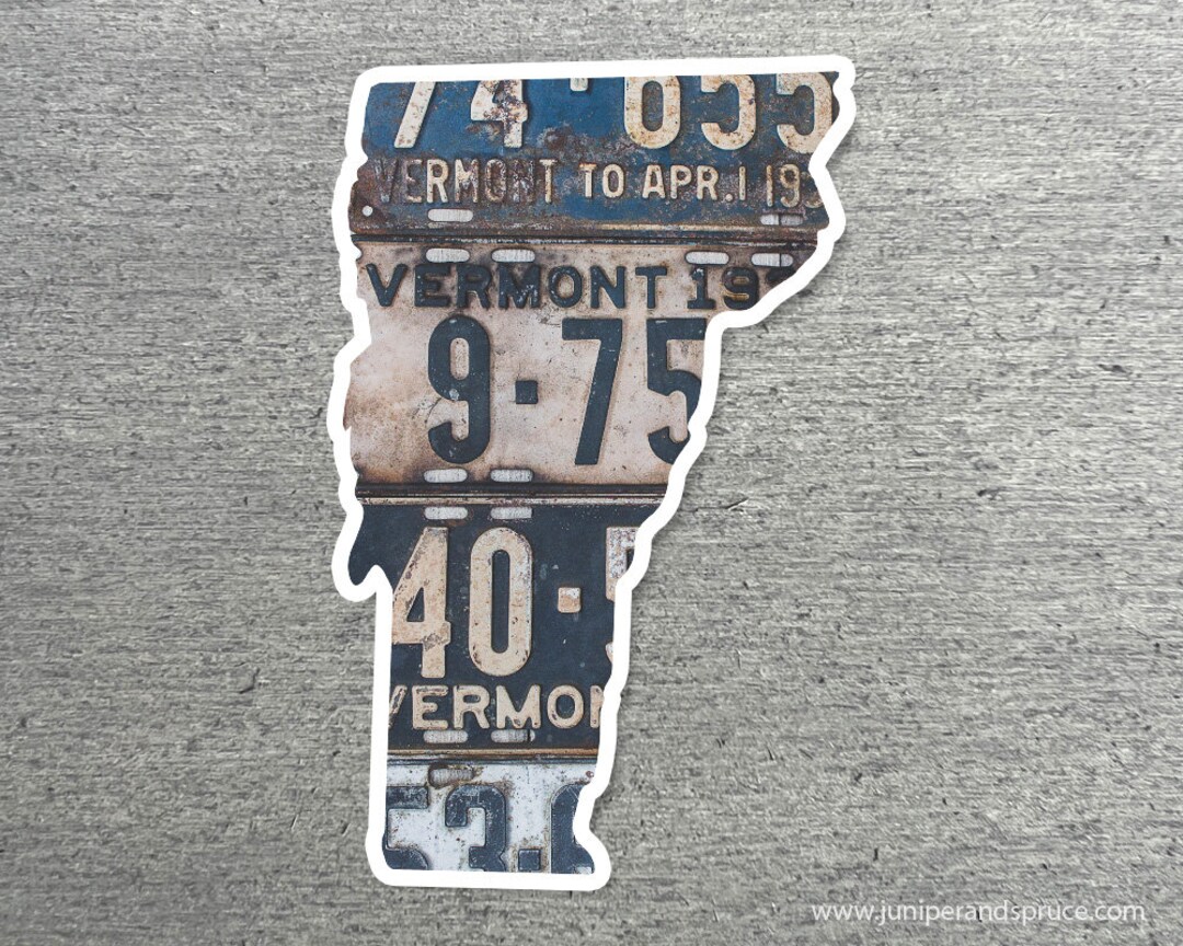 Vermont Vintage License Plate Sticker Waterproof Vermont Road Trip ...