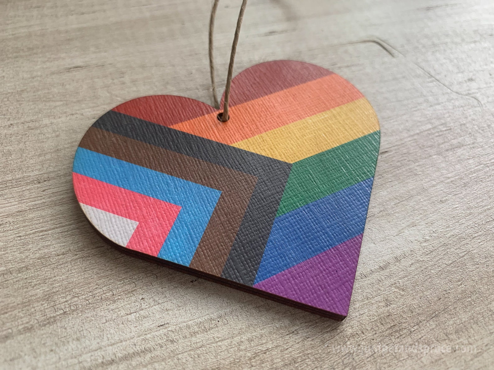 Inclusive Pride Heart Ornament LGBTQ Rustic Wood Love - Etsy