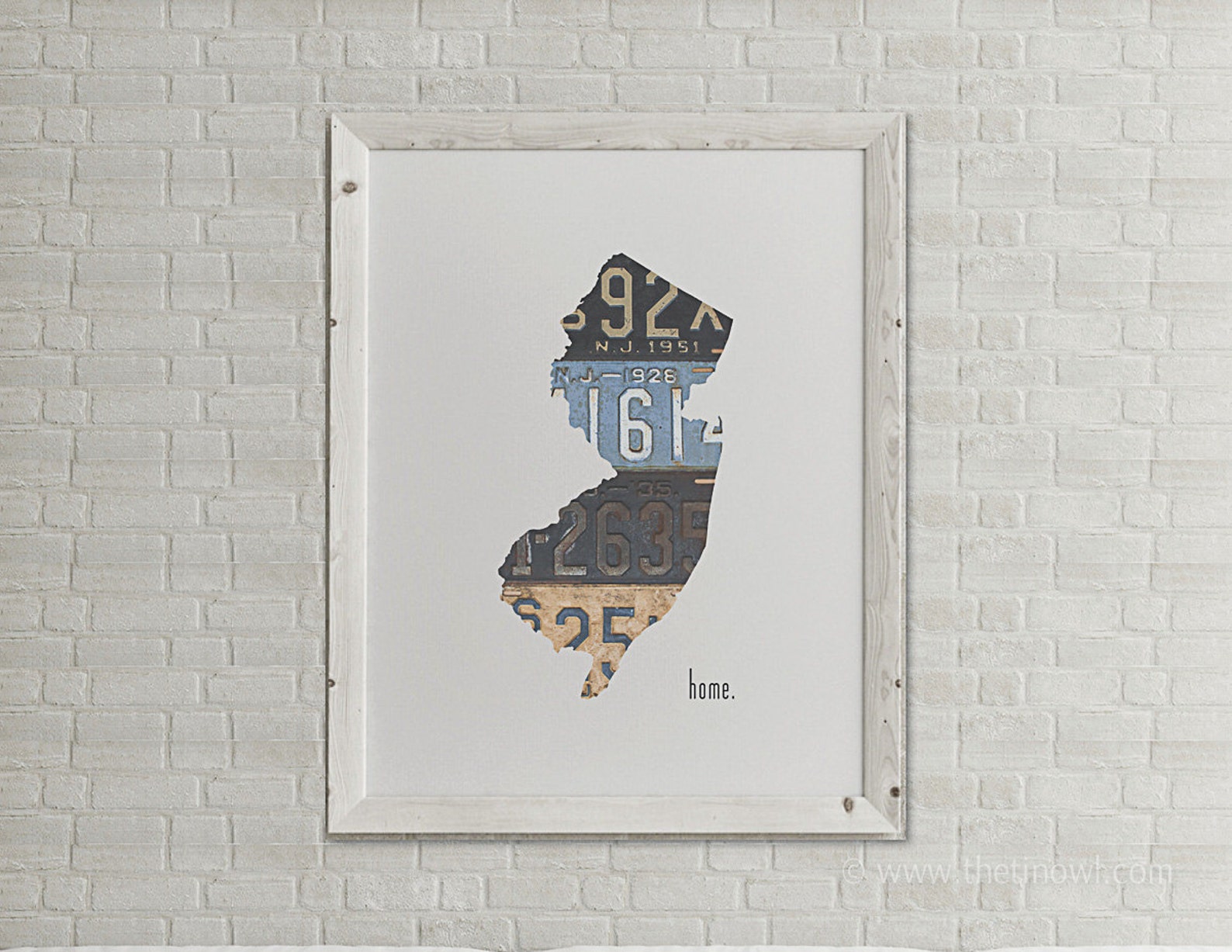 New Jersey Home Print License Plate Art New Jersey State - Etsy