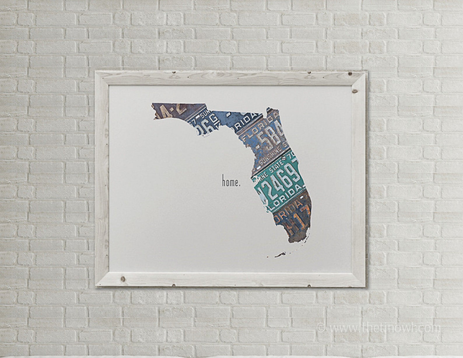 Florida Home Print License Plate Art Florida State Outline | Etsy