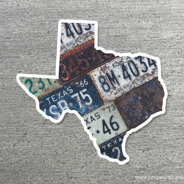 Texas License Plate Sticker - Etsy