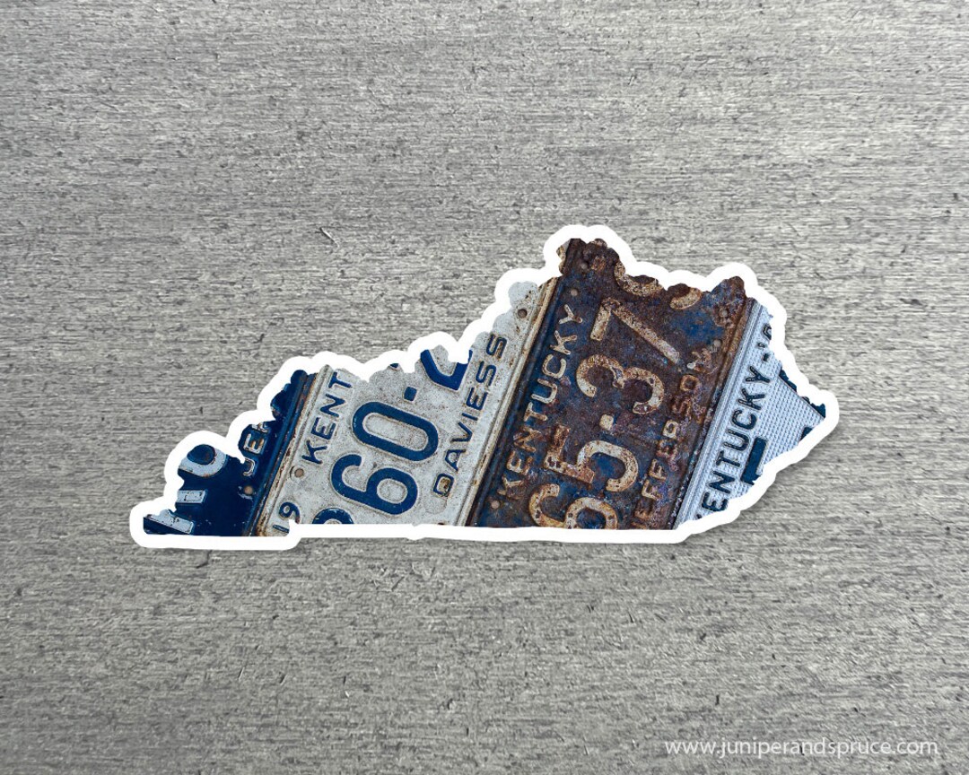Kentucky Vintage License Plate Sticker Waterproof Kentucky Road Trip ...