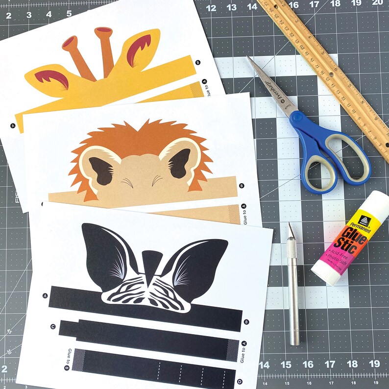 Safari Animal Paper Crown Templates | Birthday Crown | Kids Play Crown ...