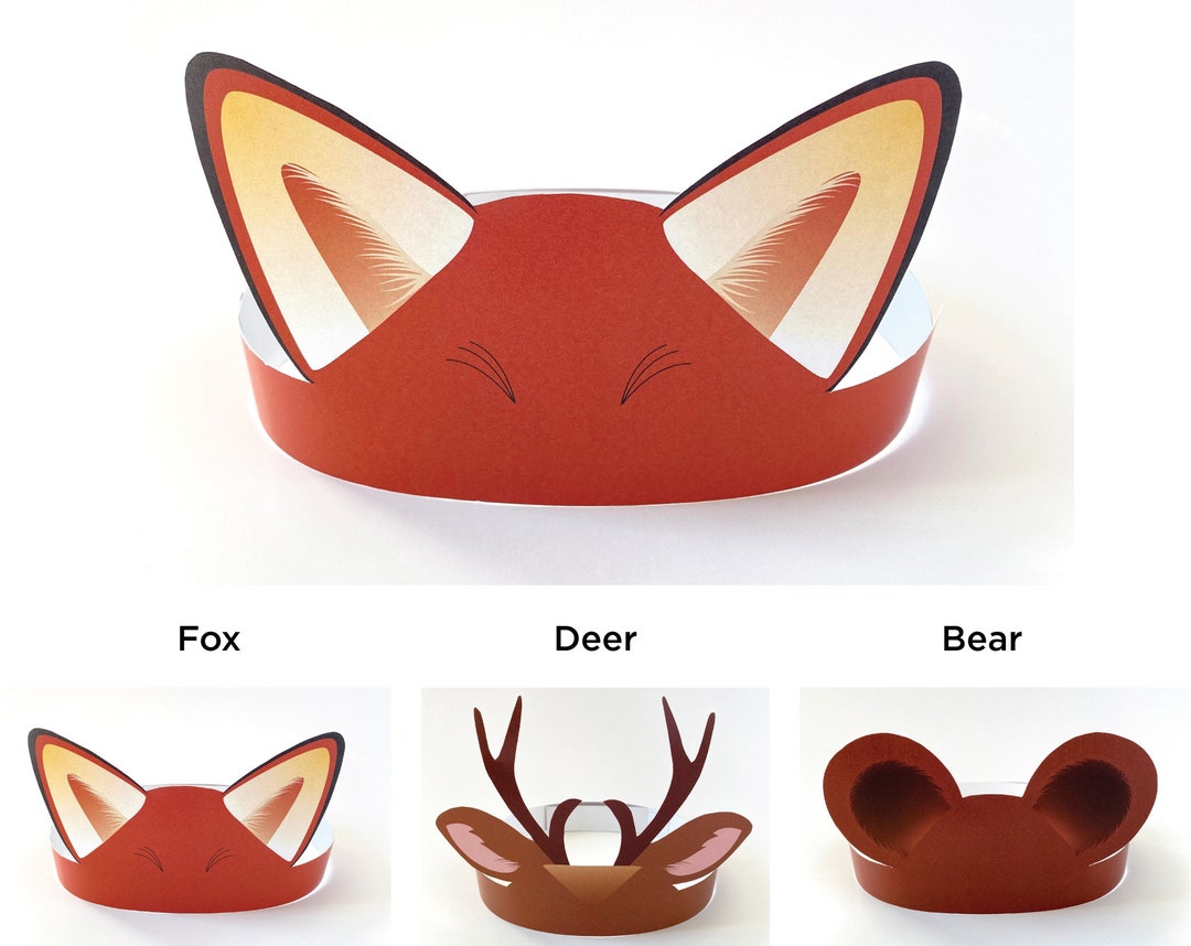 Forest Animal Paper Crown Template | Forest Animal Crown | Birthday Hat ...