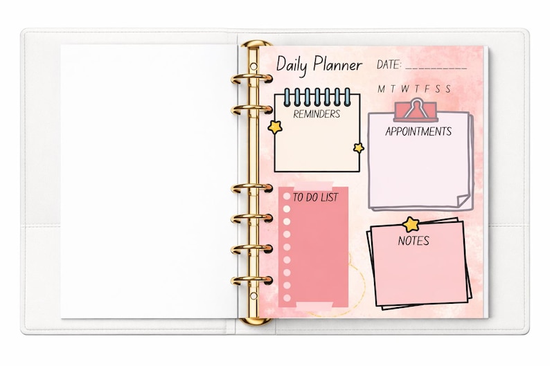 Daily Planner Template, Editable PDF, to Do List, Notes, Reminders ...