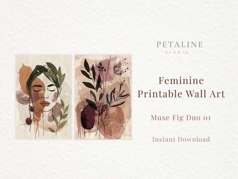 Tuscan Olive & Fig Muse Set, Mediterranean Printable Wall Art Set of 2 ...
