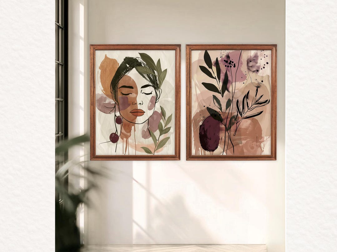 Tuscan Olive & Fig Muse Set, Mediterranean Printable Wall Art Set of 2 ...