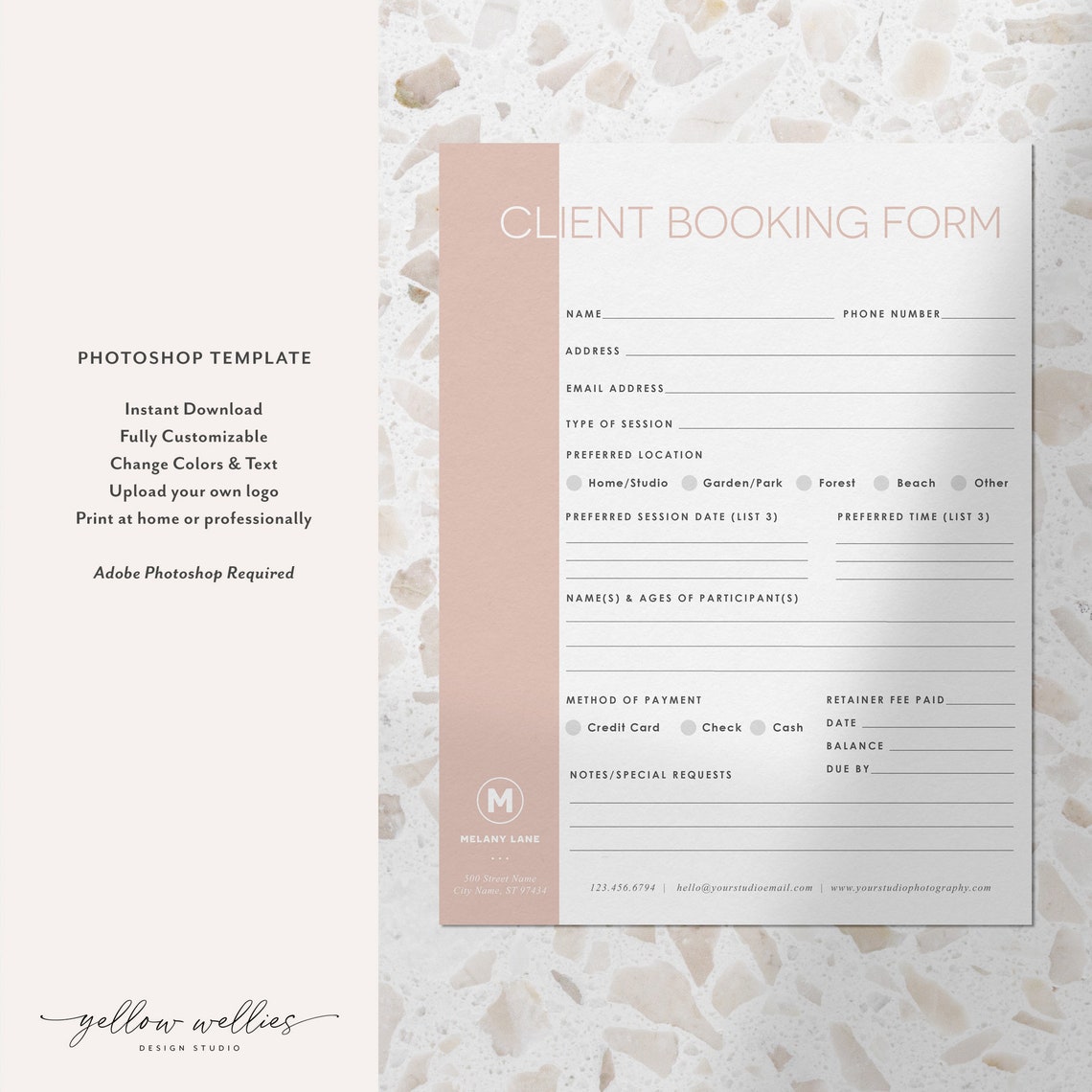 PHOTOSHOP Client Booking Form Client Info Form | Etsy