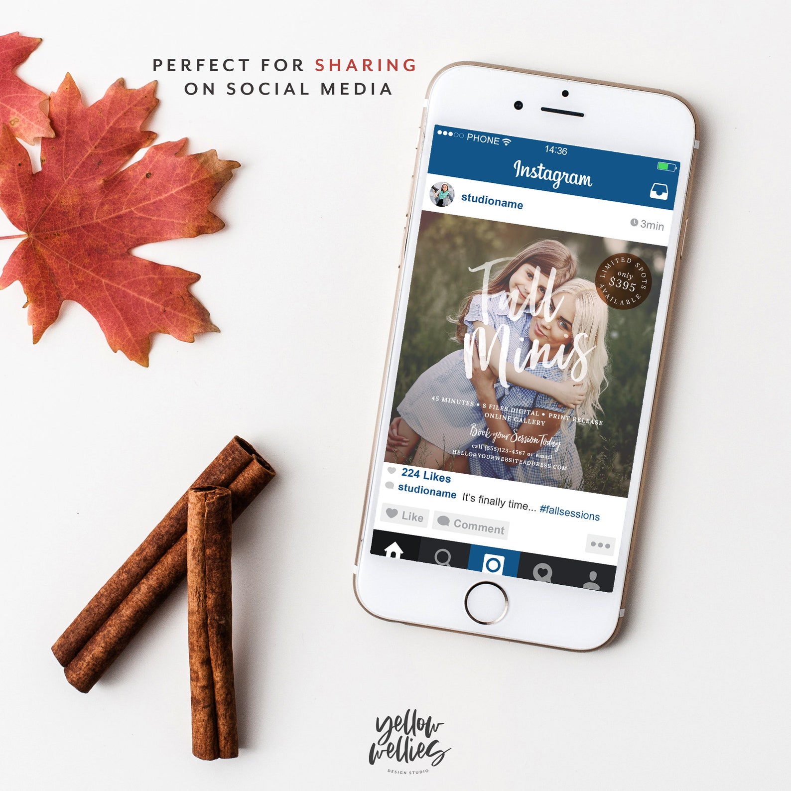 Fall Minis Script Photoshop Template for Photographers - Etsy