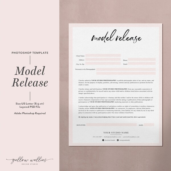 Photo Model Release - Etsy