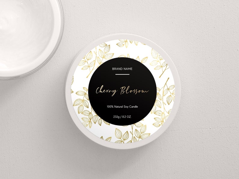 CORJL Editable Product Label Template Botnaical Gold Leaf - Etsy