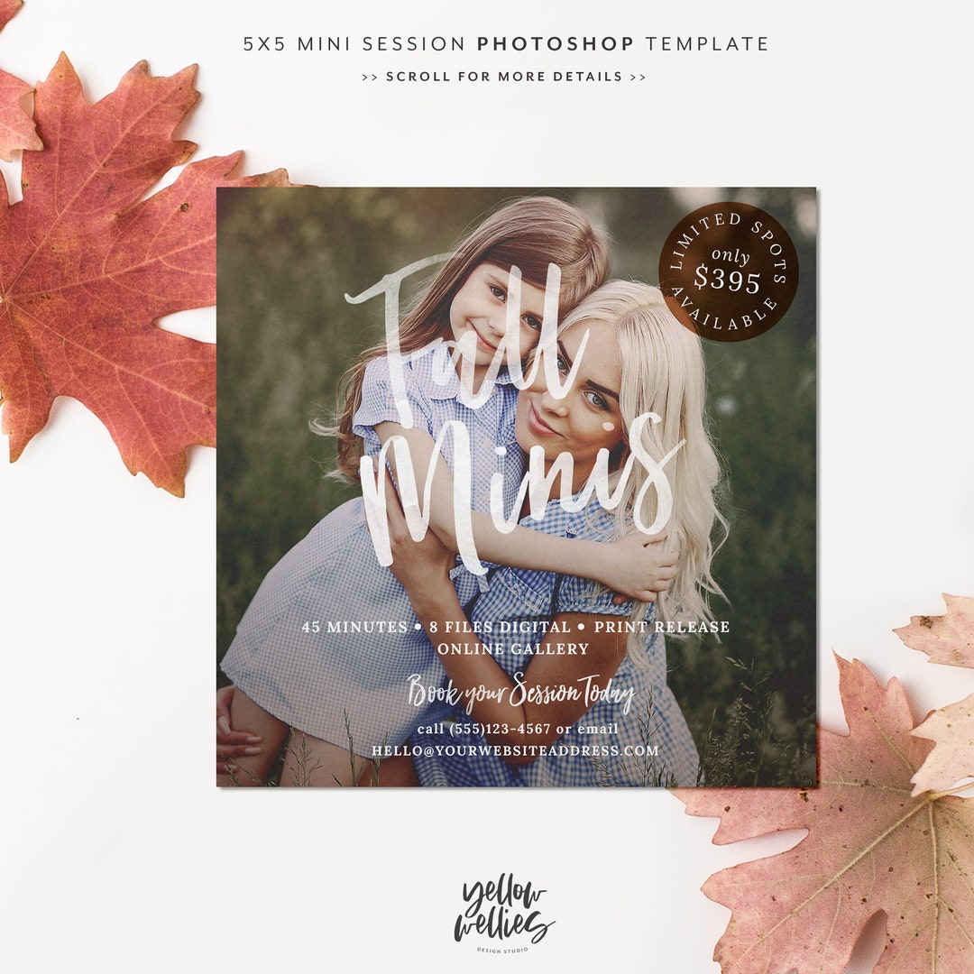 Fall Minis Script Photoshop Template for Photographers - Etsy