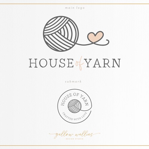Yarn Logo Design Sewing Shop Logo Knitting Logo Premade - Etsy Canada