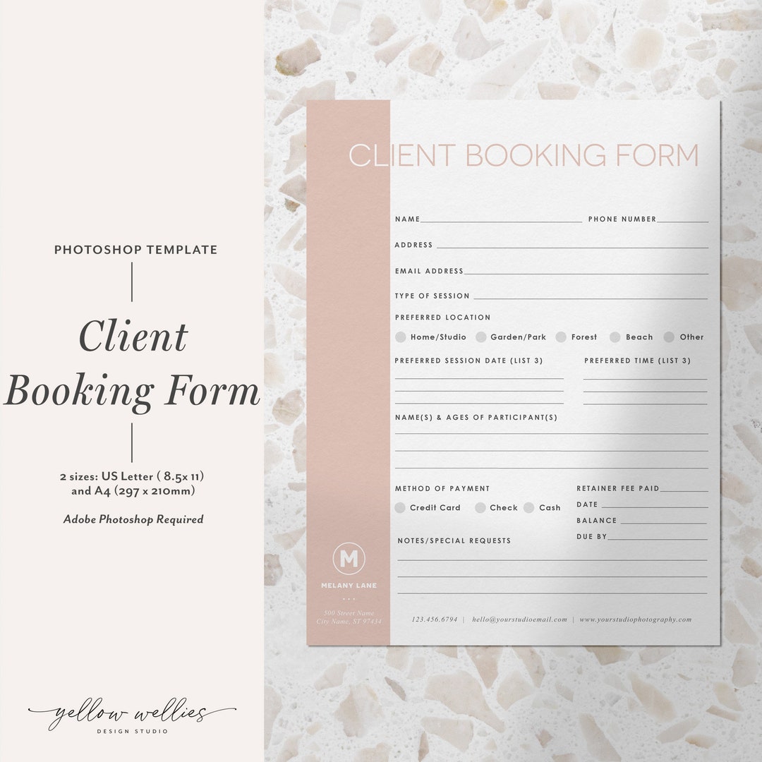 PHOTOSHOP Client Booking Form Client Info Form - Etsy
