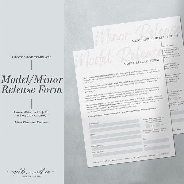 Minor Model Release - Etsy