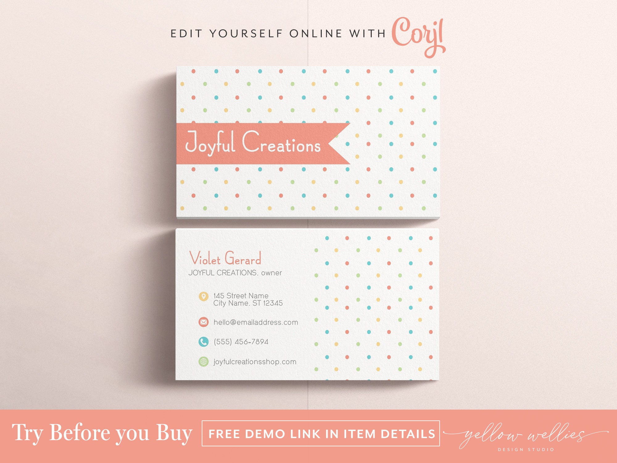 Polka Dot Business Card Templates Free