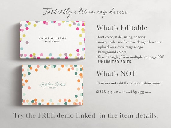 Polka Dot Business Card Templates Free