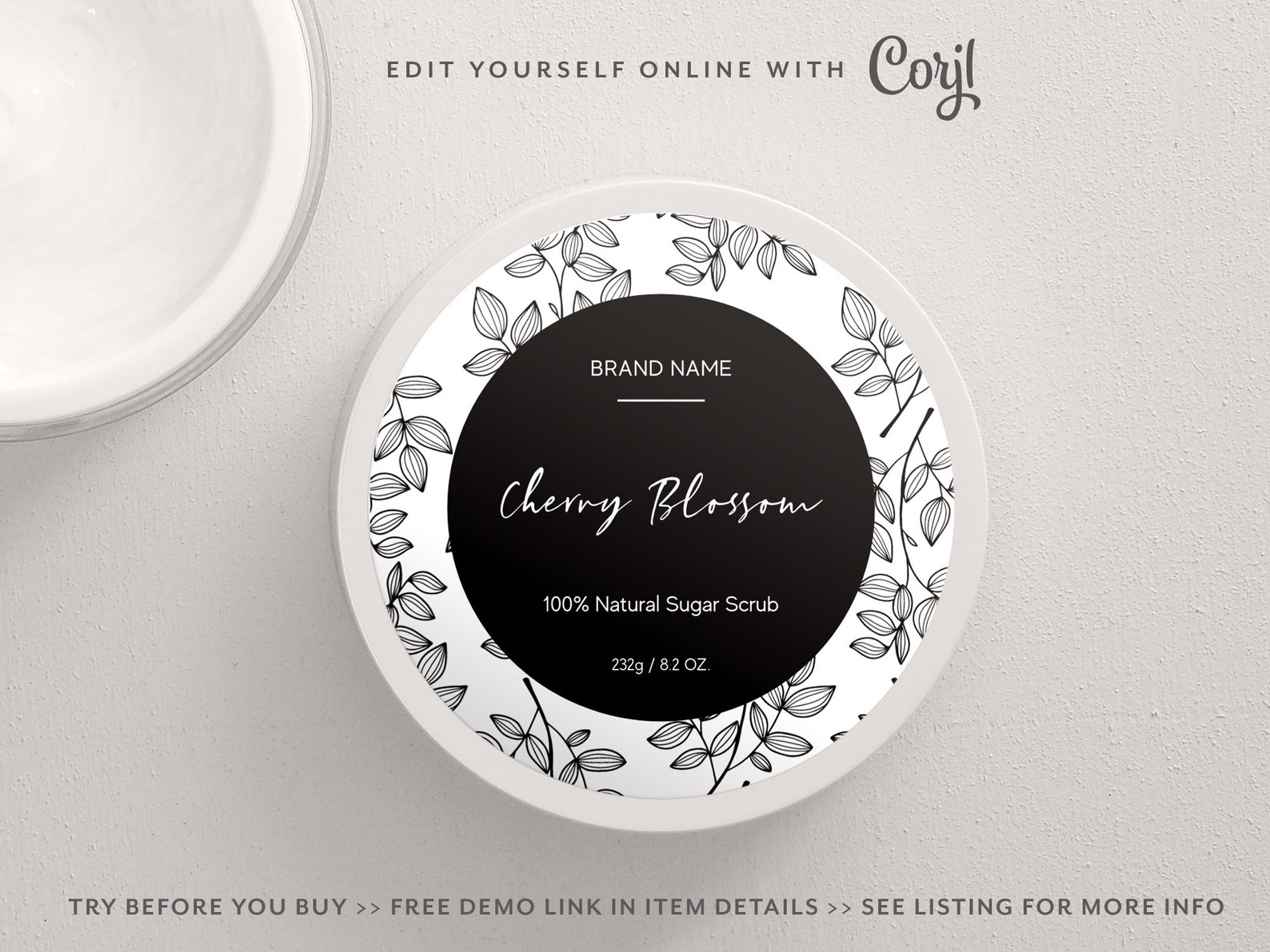 CORJL Editable Product Label Template Botnaical Gold Leaf | Etsy