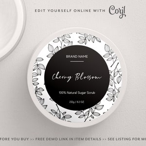 CORJL Editable Product Label Template Botnaical Gold Leaf - Etsy