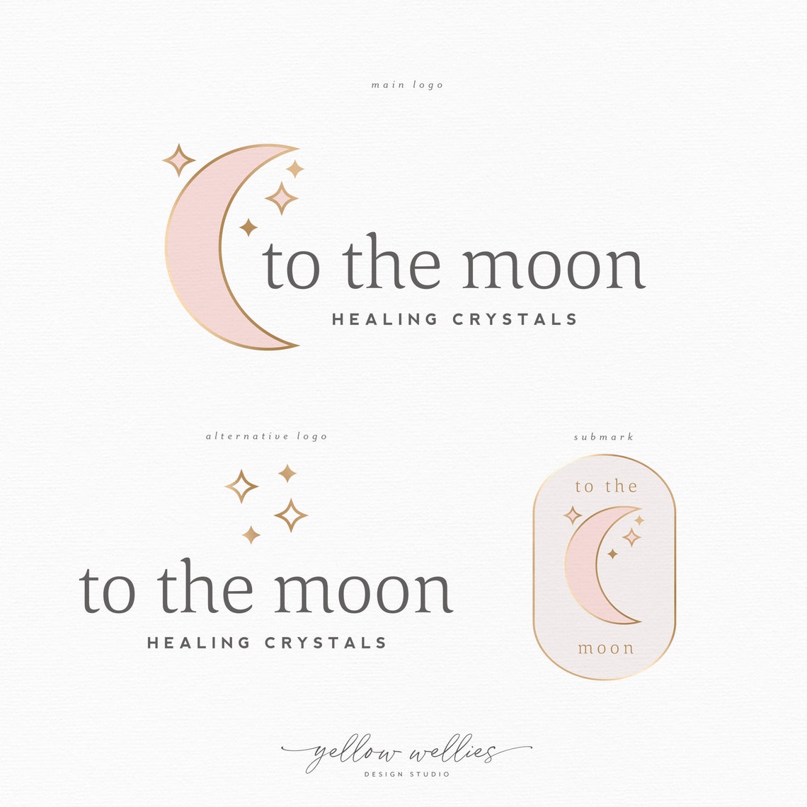 Modern Minimalist Moon Star Premade Logo Design Star Logo - Etsy