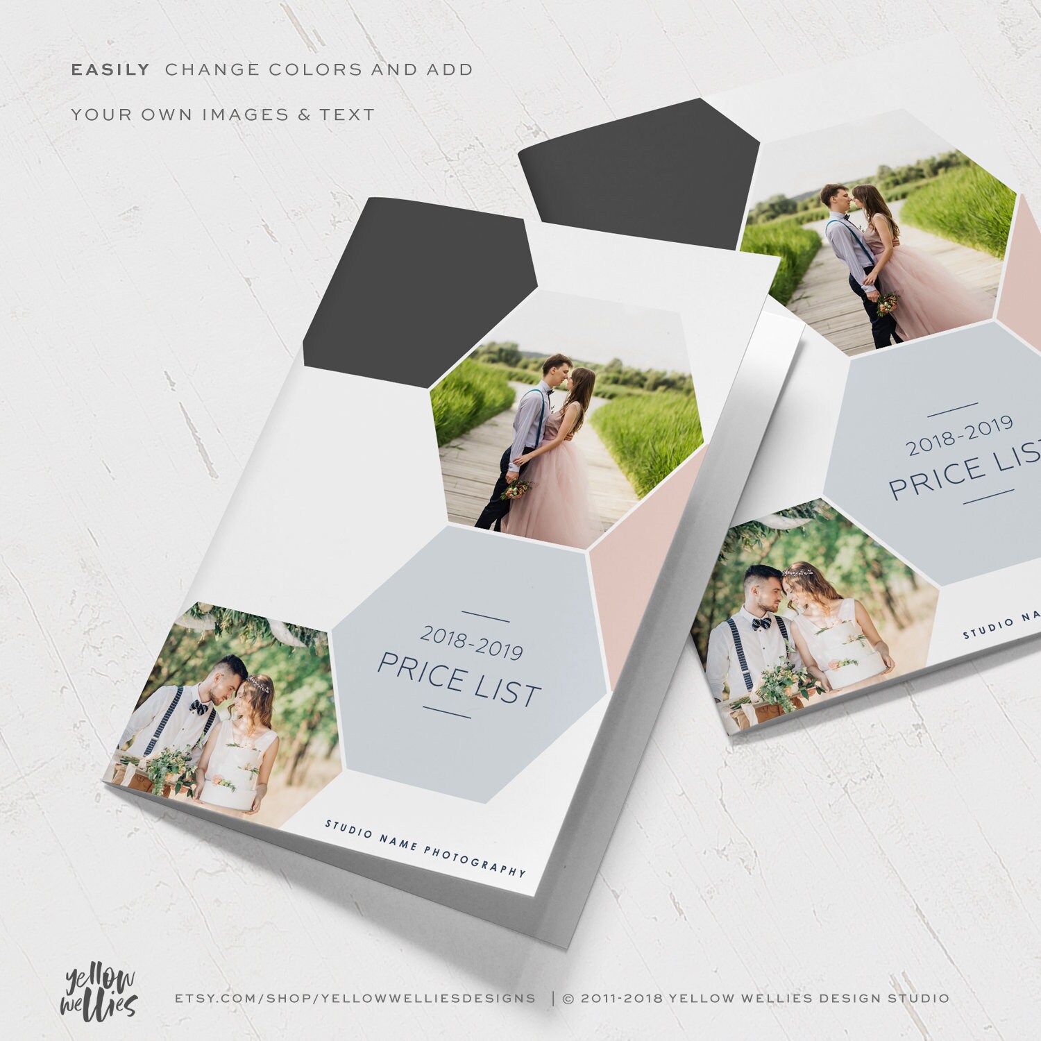 PHOTOSHOP Template 5x7 Folded Modern Price List Brochure | Etsy