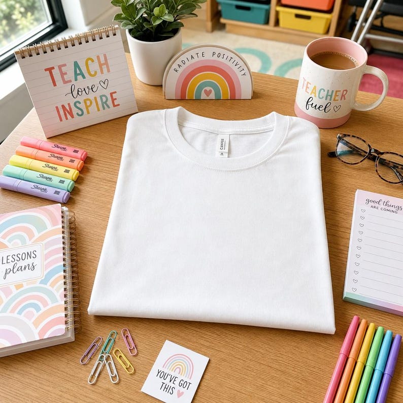 Editable Teacher Shirt Mockup Bundle, Classroom Scene (digital Download ...