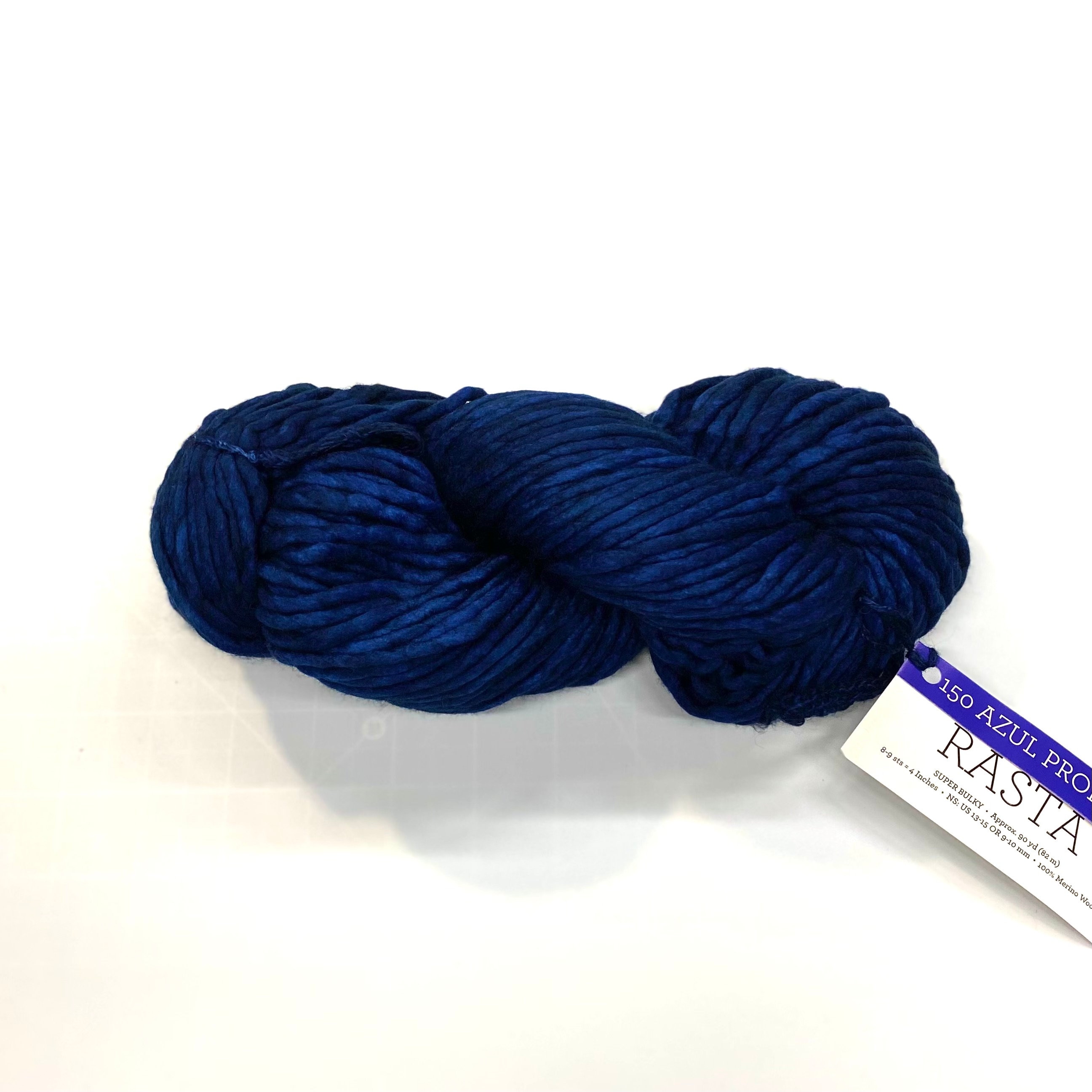 Malabrigo Rasta Yarn , Super Bulky, 100% Merino Wool, Azul Profundo, 150