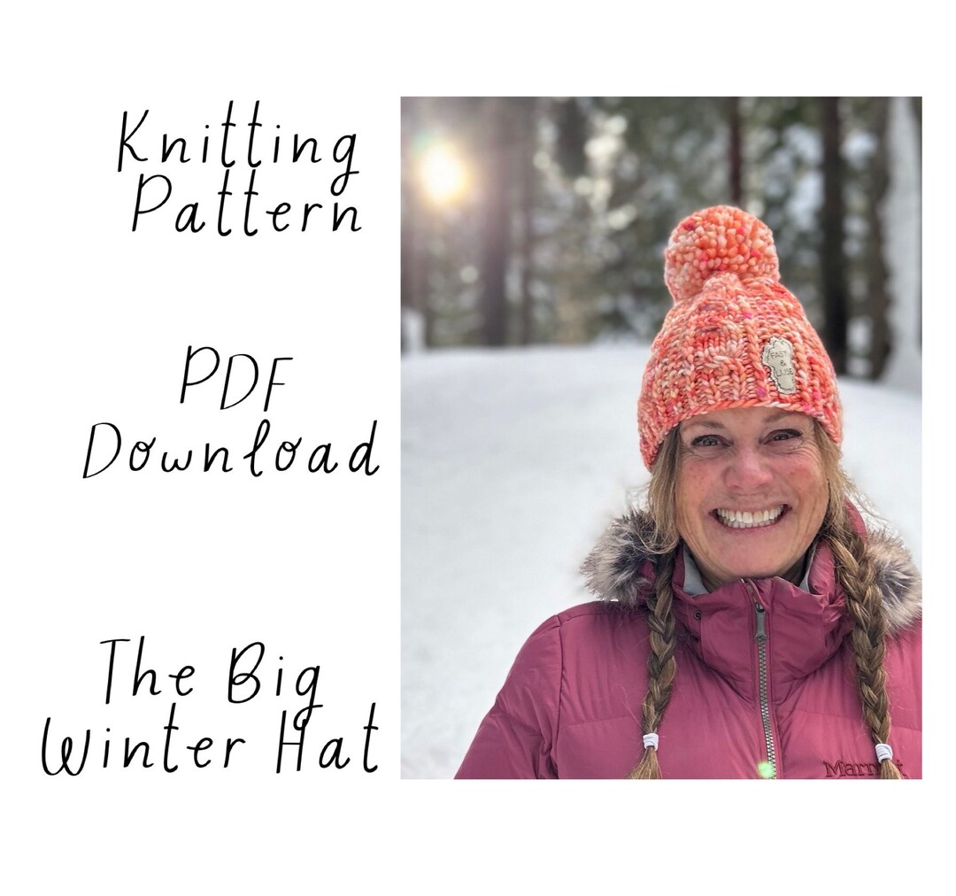 Hat Knitting Pattern, the Big Winter Hat, Manos Del Uruguay Franca ...