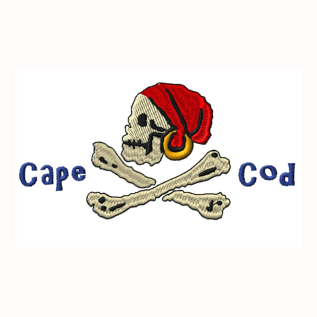 Cape Cod Skull and Crossbones - Machine Embroidery Design - Digital ...