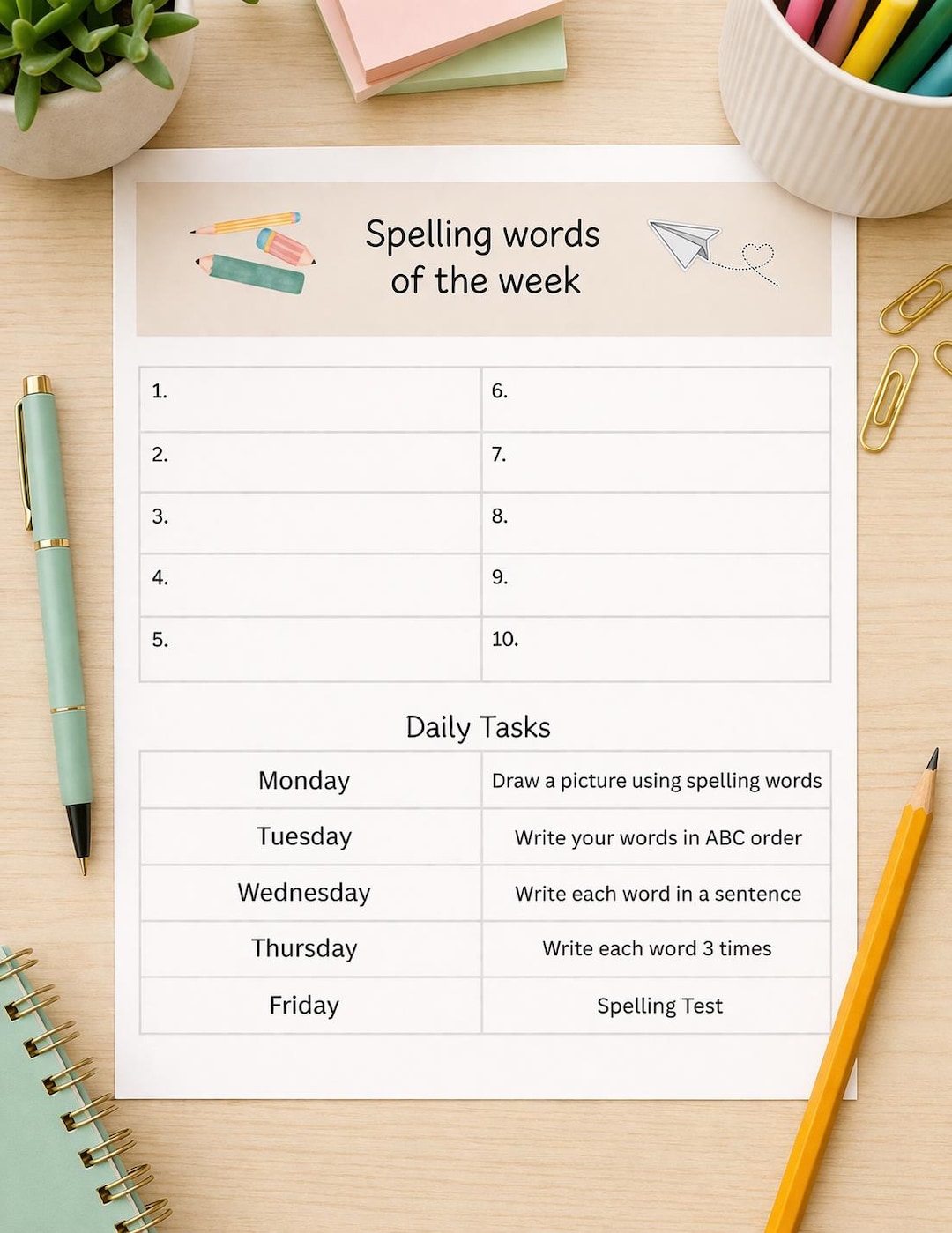 Printable Fun Spelling Words Worksheet Spelling Practice Vocabulary ...