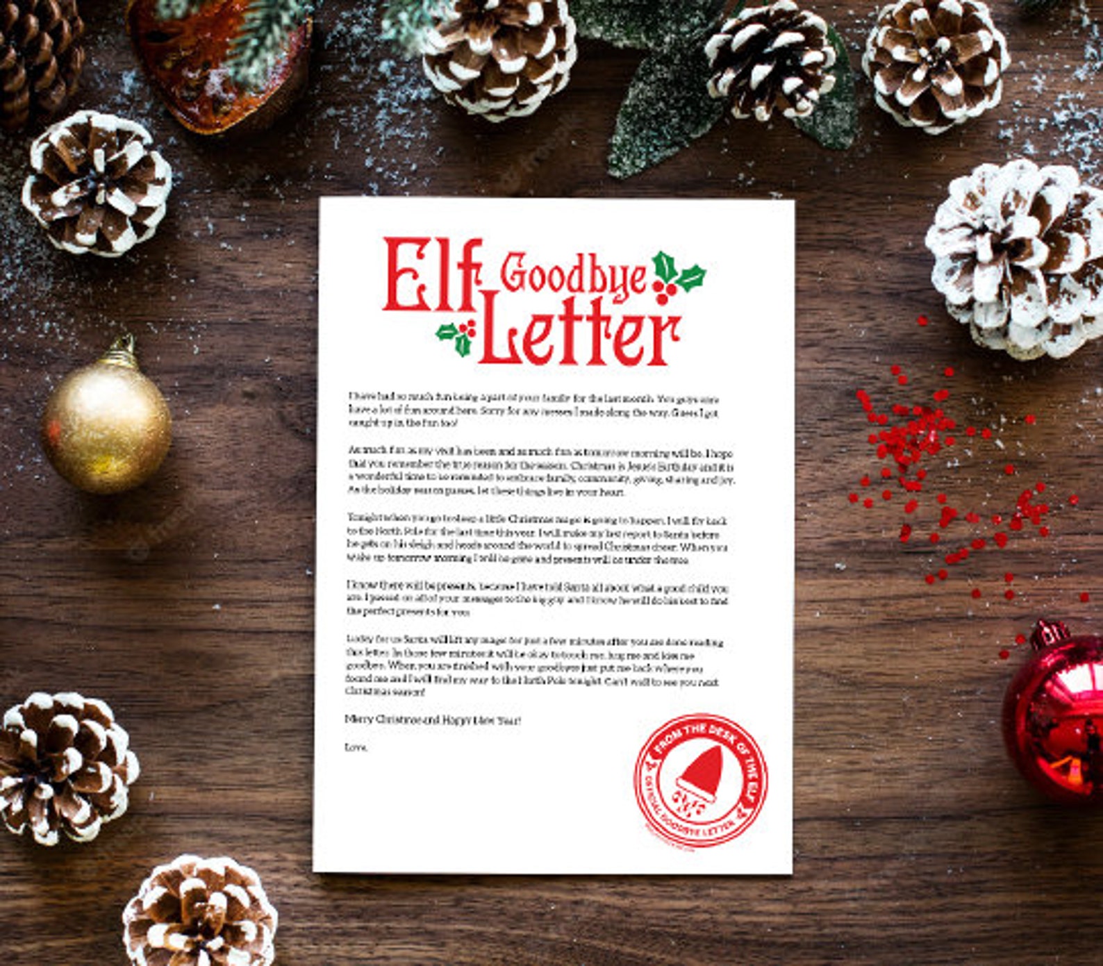 Saying Goodbye to Your Elf - Official Goodbye Letter - Etsy