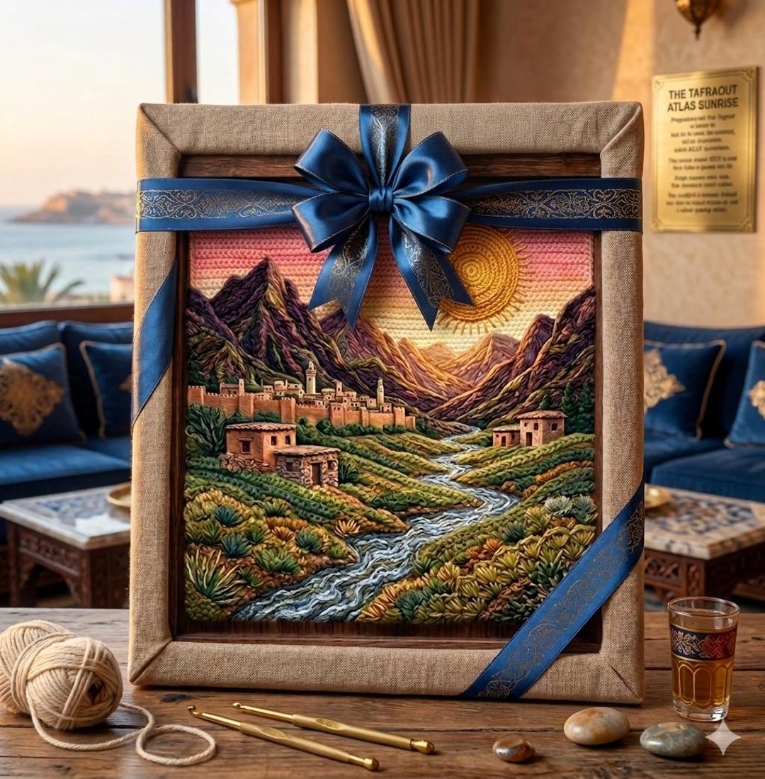 Sunset Mountain Landscape Crochet Pattern PDF | Boho Wall Art Tapestry ...