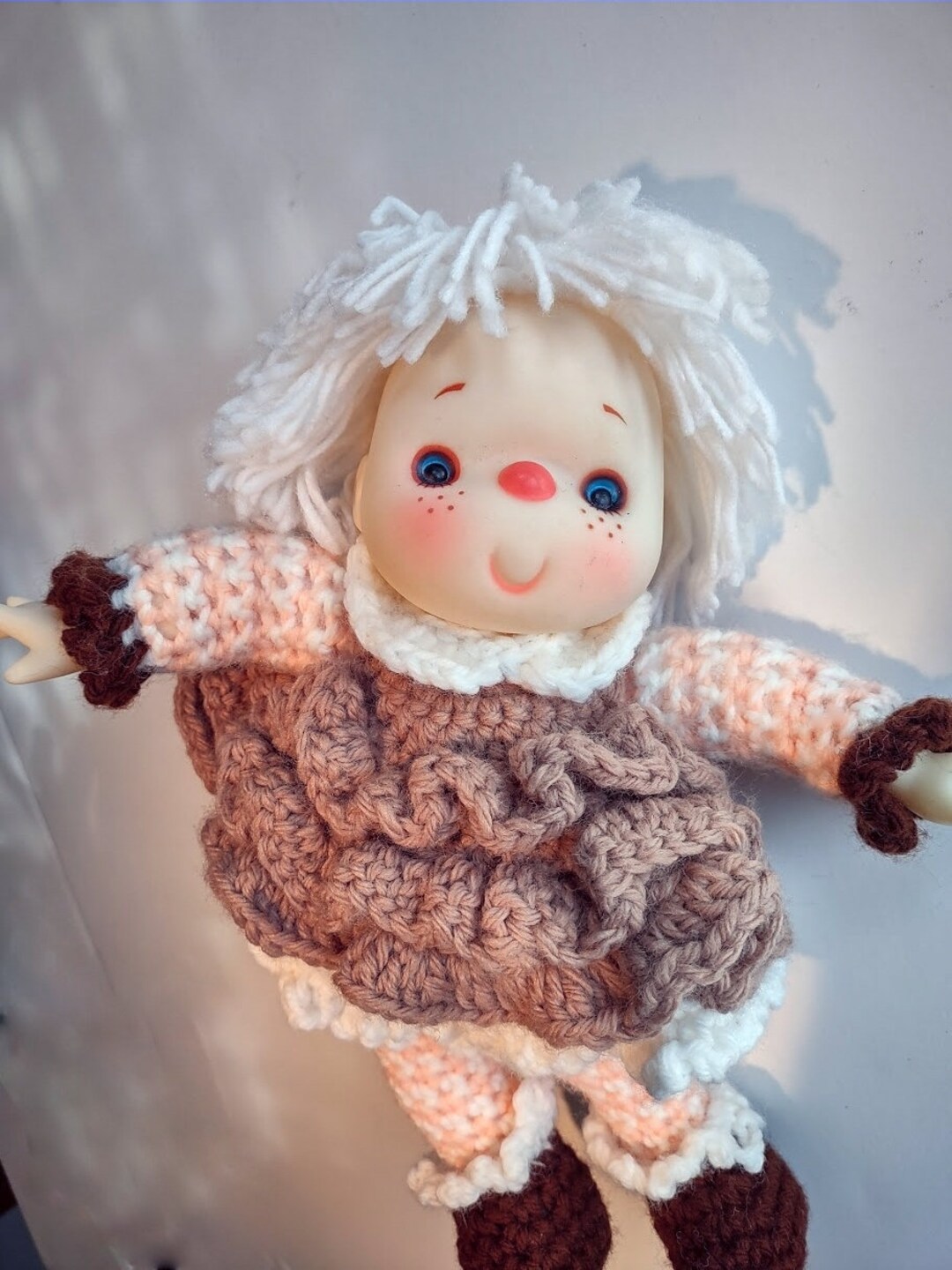 Handmade Crochet Doll, Yarn Hair, From 1980s Pattern. 11 Inches Tall ...