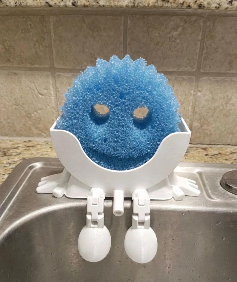 Scrub Daddy Holder | 3D Printed Sink Caddy With Drainage Spout - Etsy