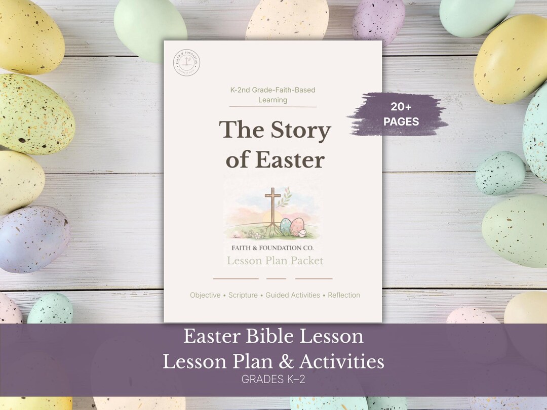 Easter Story Lesson Plan K-2 | Christian Sunday School Worksheets ...