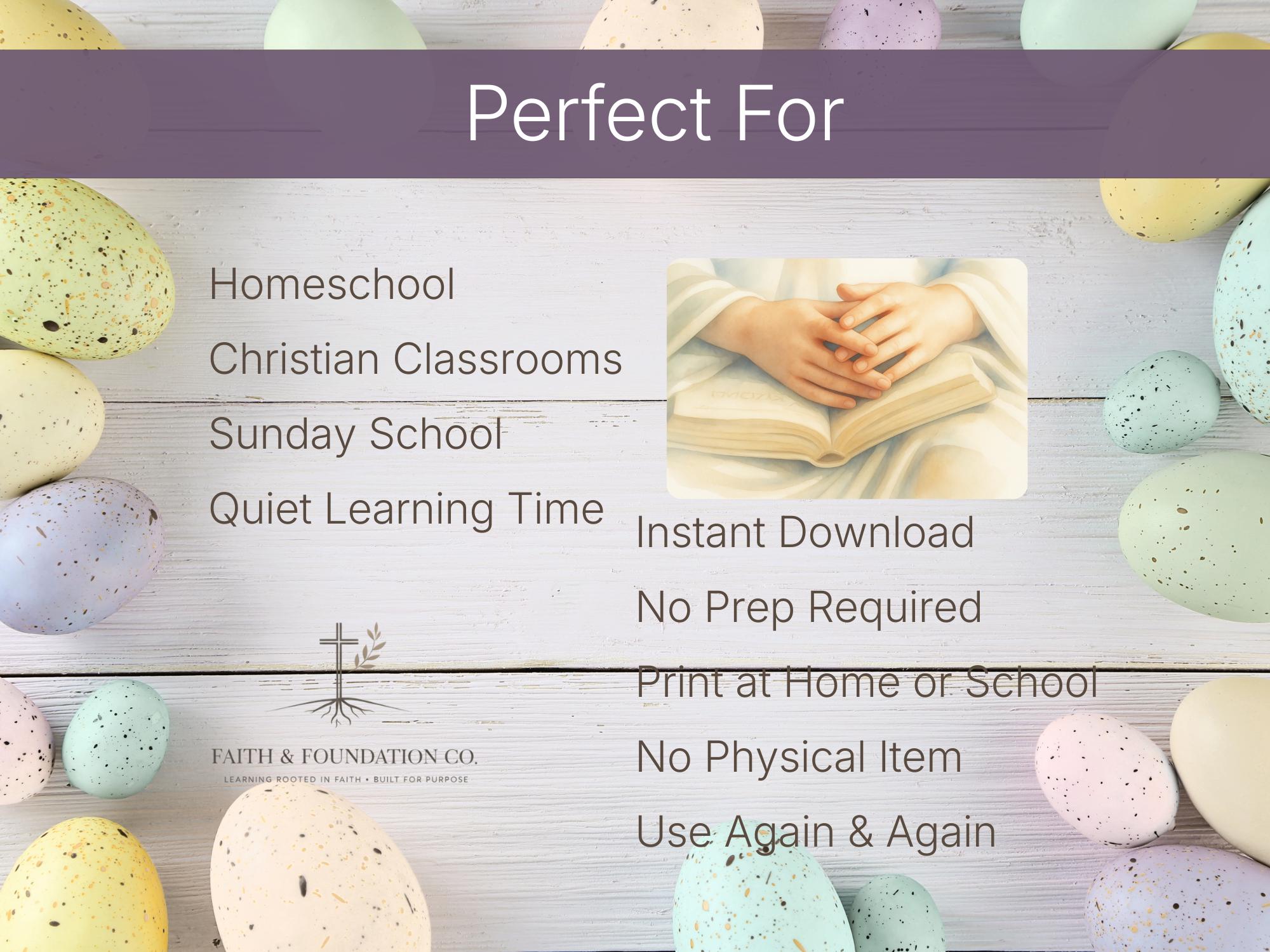 Easter Story Lesson Plan K-2 | Christian Sunday School Worksheets ...