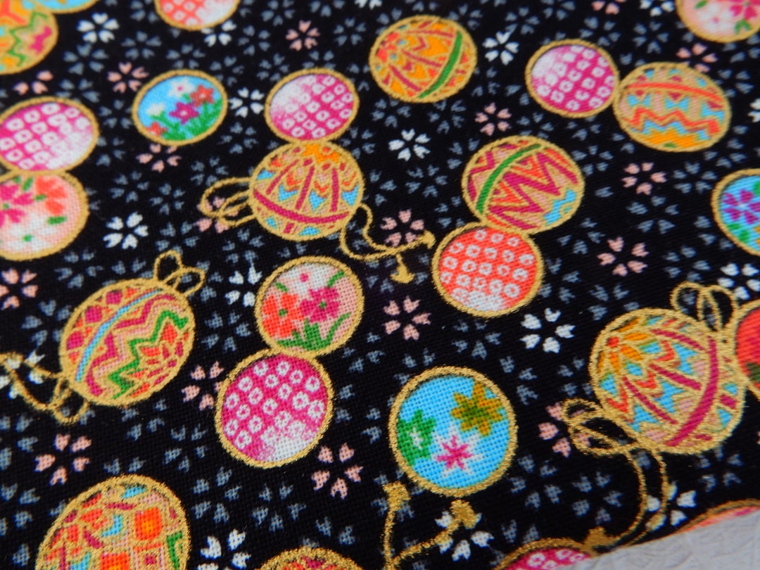 Black Japanese Temari 和風 Hand Ball Fabric Made in Japan authentic ...