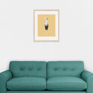Bright Yellow Printable Bird Art | Wildlife Wall Art | Modern Geometric ...