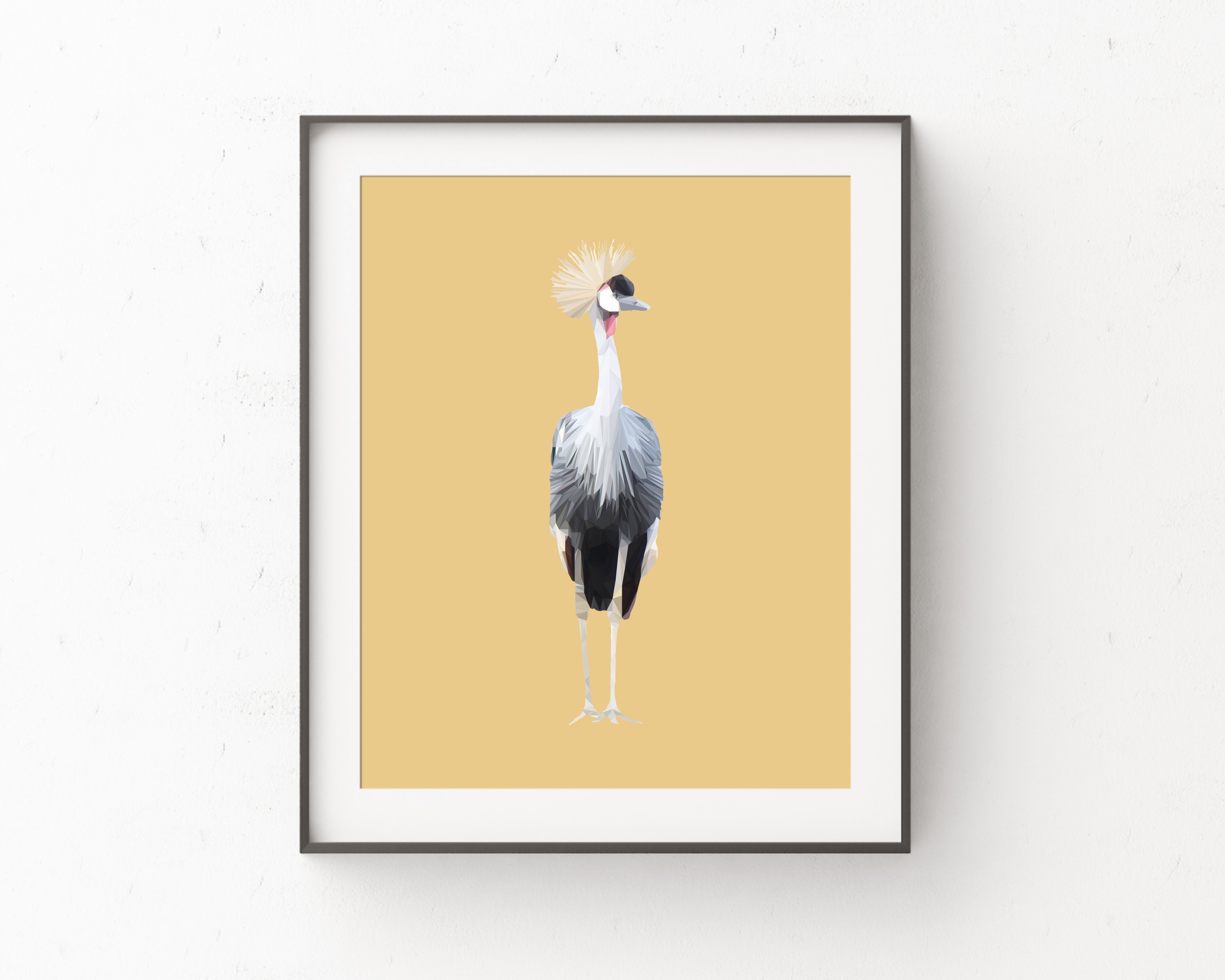 Bright Yellow Printable Bird Art | Wildlife Wall Art | Modern Geometric ...