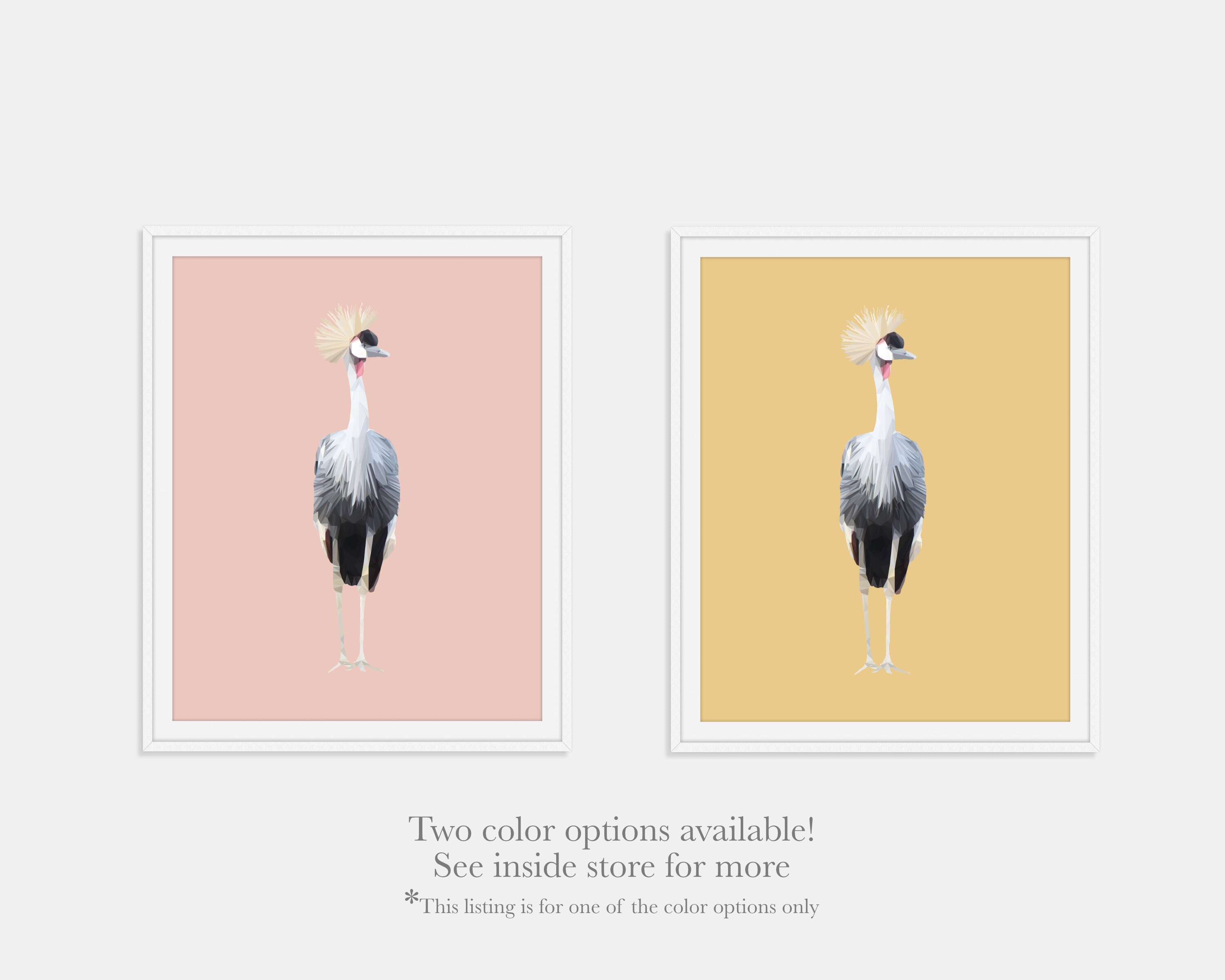 Bright Yellow Printable Bird Art | Wildlife Wall Art | Modern Geometric ...