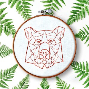 Modern Hand Embroidery Patterns, Geometric Animals, Beginner Embroidery ...