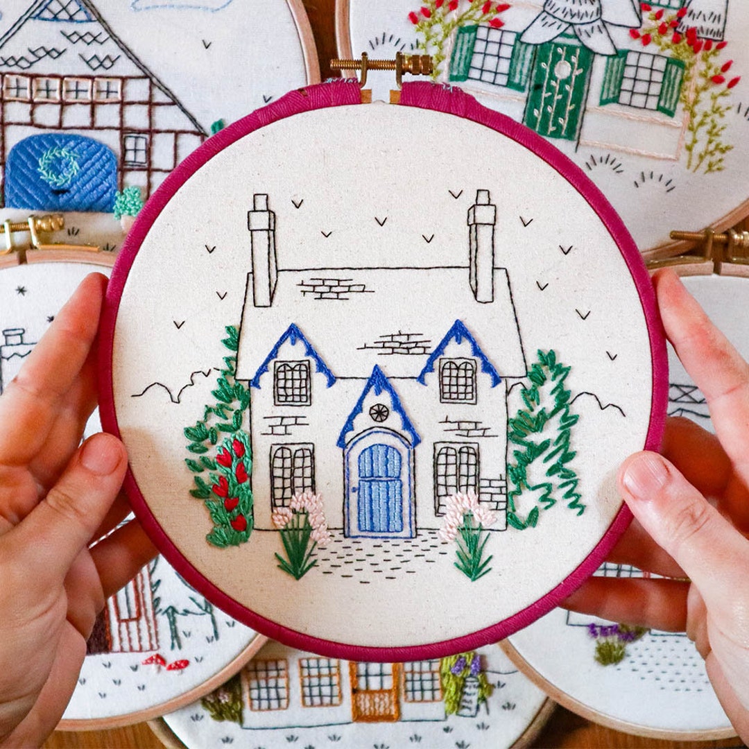 Old House Embroidery Pattern - Etsy