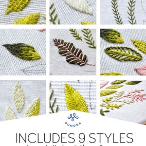 Modern Leaf Embroidery Pattern - Etsy