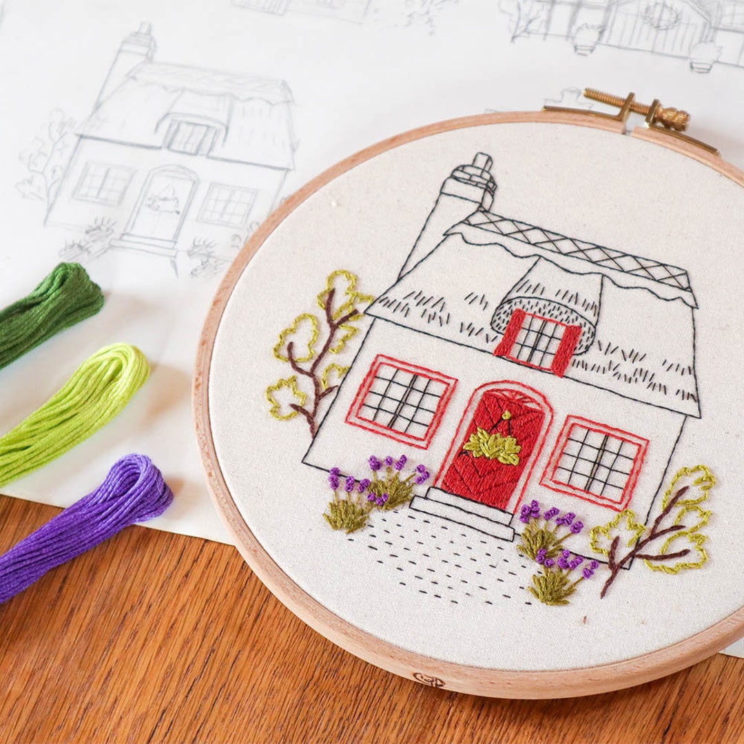 Old House Embroidery Pattern - Etsy